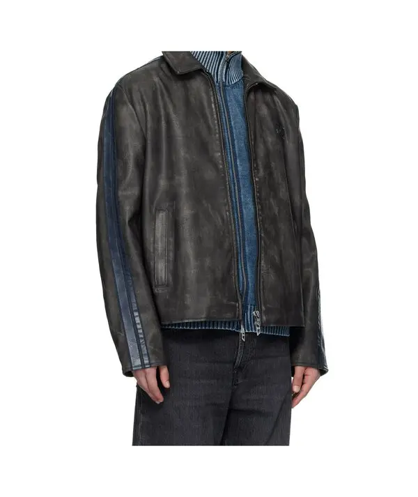 DIESEL® Zipped Jacket With Stripe Appliqués