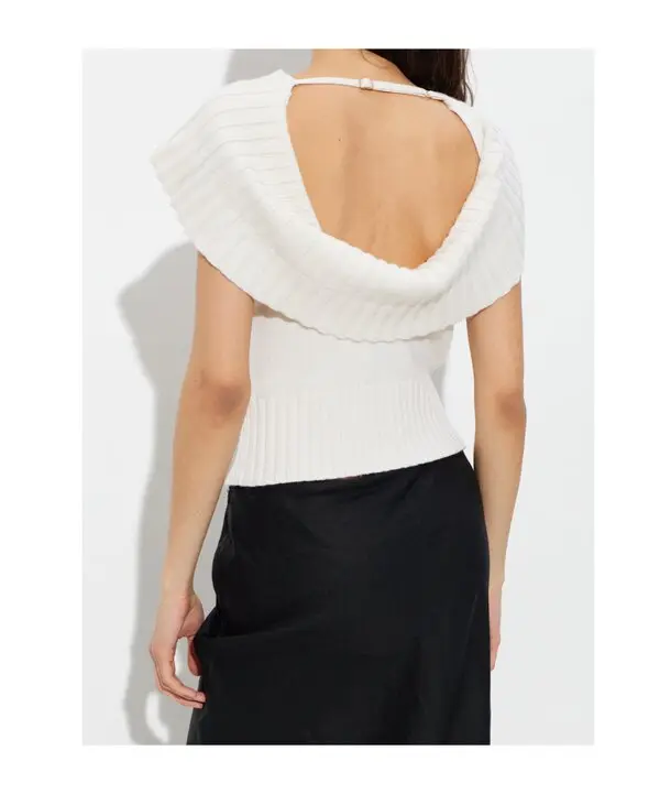 Cult Gaia Sleeveless Top With Wide Shawl Neckline