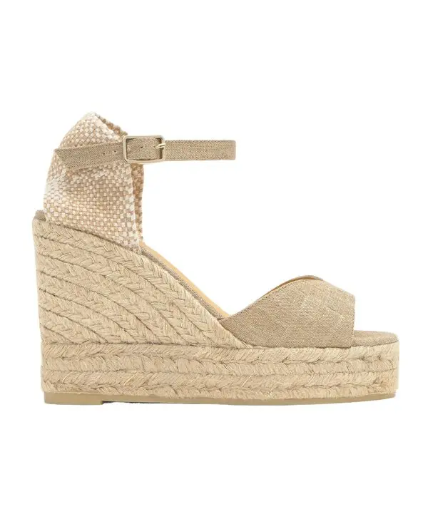 CastaÑer Wedge Ankle-strap Heeled Sandals - Gold