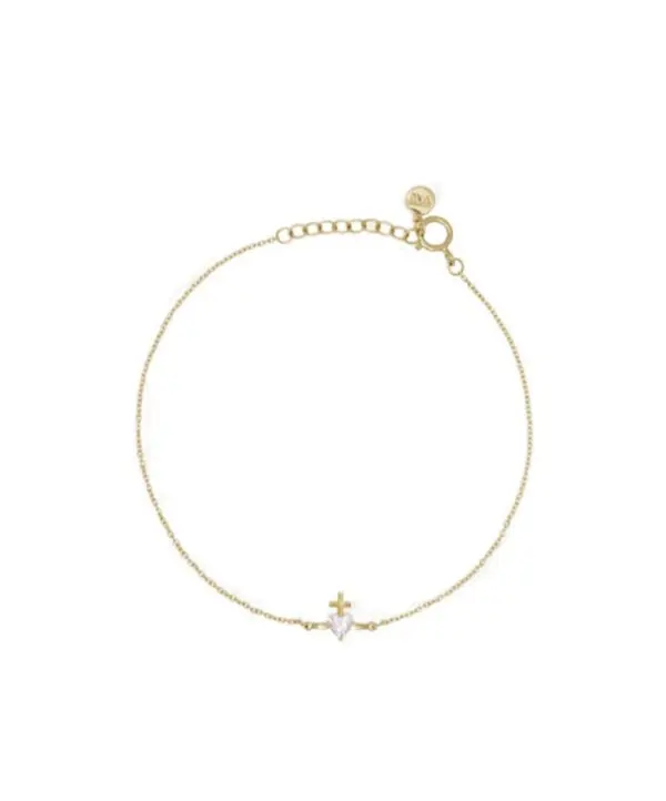 VIVIENNE WESTWOOD Valentines Gold Heart Bracelet - Gold/white