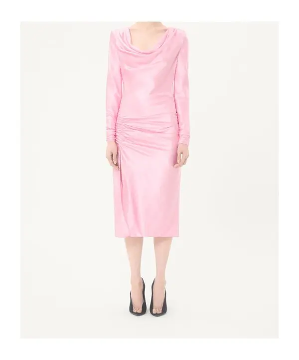 Valentino Garavani Draped Crepe Satin Midi Dress