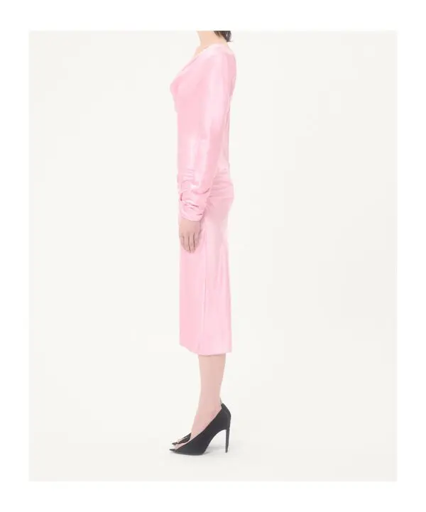 Valentino Garavani Draped Crepe Satin Midi Dress