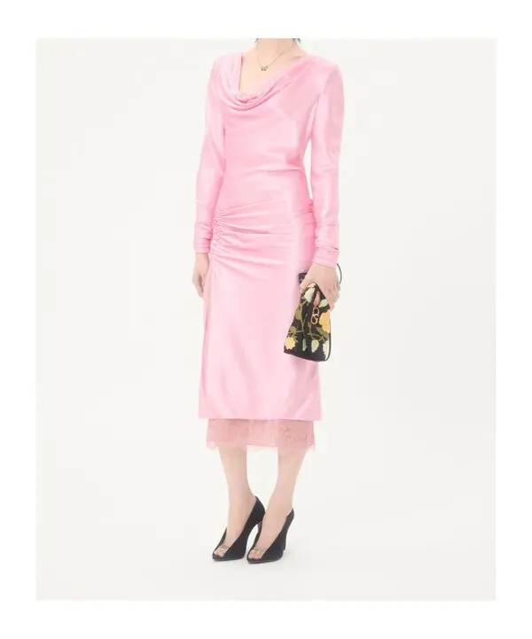 Valentino Garavani Draped Crepe Satin Midi Dress