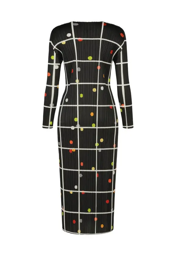PLEATS PLEASE BY ISSEY MIYAKE Grid Print Pleated Dress