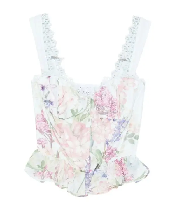 Charo Ruiz Ibiza Floret Lace Floral Top