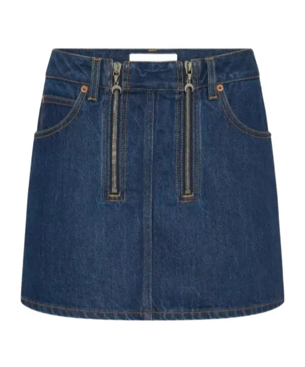 MARINE SERRE Zipped Mini Skirt - Blue
