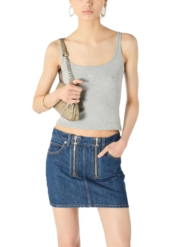 MARINE SERRE Zipped Mini Skirt