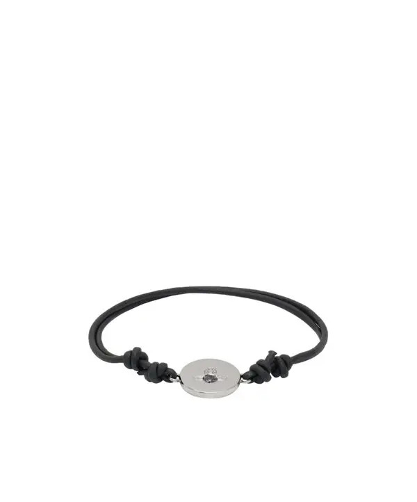 VIVIENNE WESTWOOD Logo Crystal Pendant Bracelet - Black