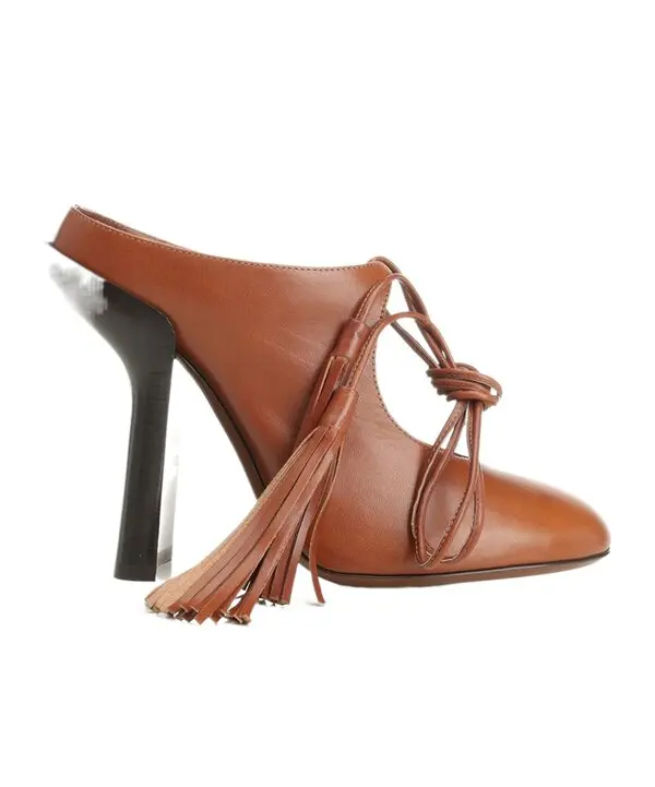 Dries Van Noten Cutout Lace-up High-heeled Pumps - Brown