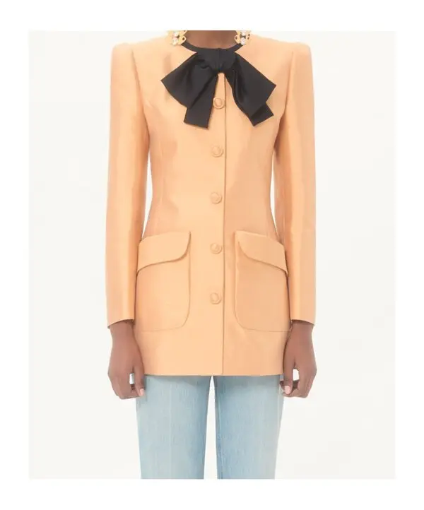 Valentino Garavani Longline Blazer With Bow Detail