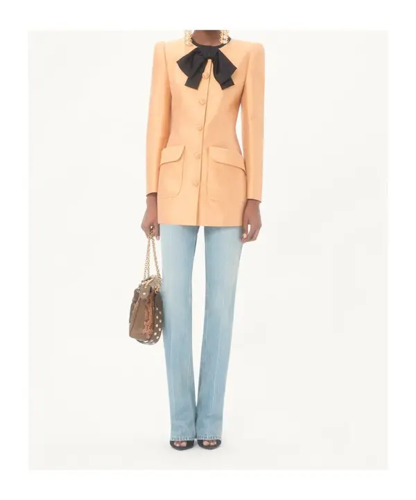 Valentino Garavani Longline Blazer With Bow Detail