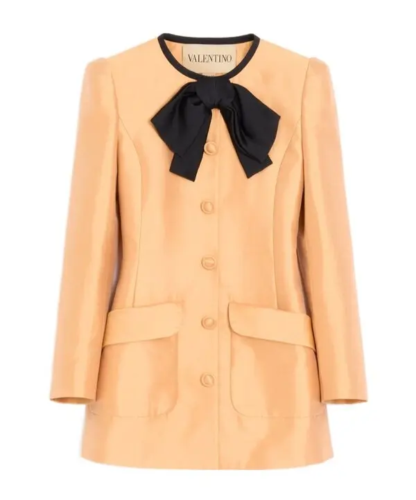 Valentino Garavani Longline Blazer With Bow Detail