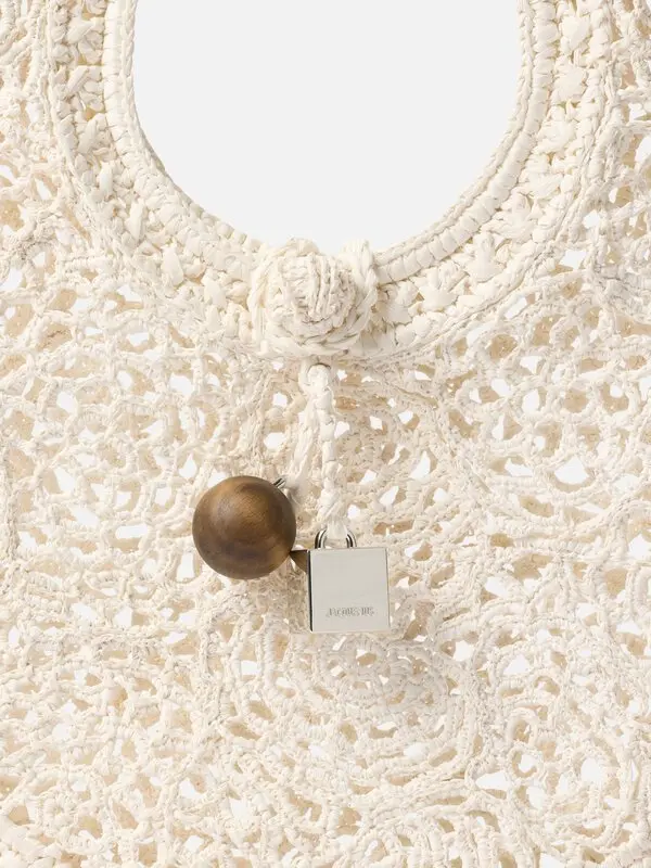 Jacquemus Spiaggia Small Round Bag - White