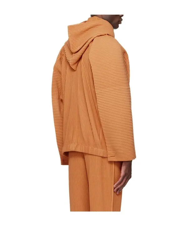 Issey Miyake Pleated Hooded Casual Jacket
