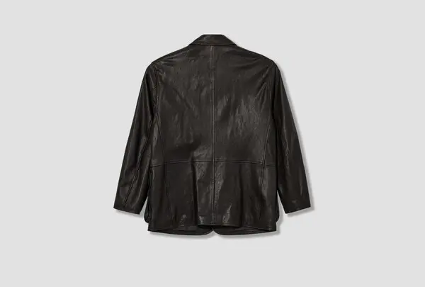 Auralee Long-sleeved Leather Jacket - Black