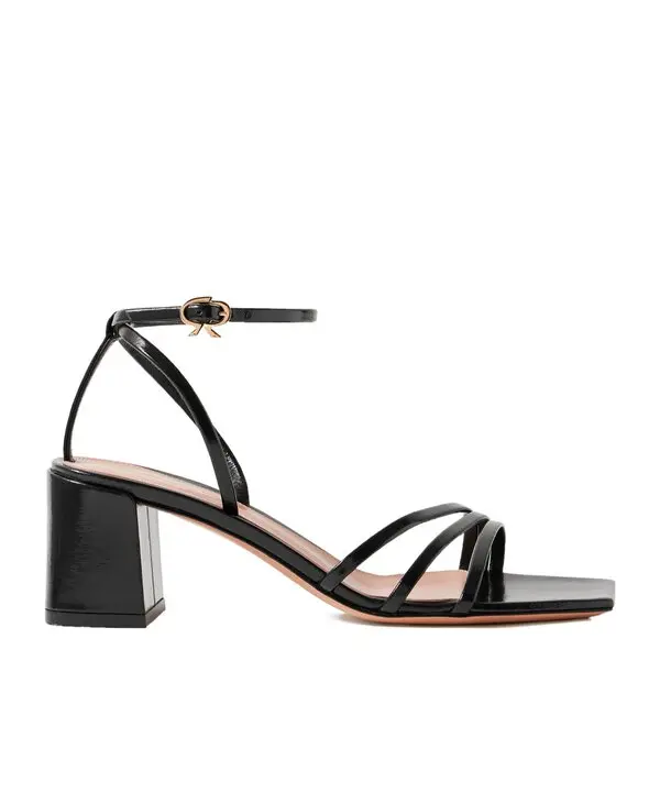 GIANVITO ROSSI Leather Square-toe Sandals - Black
