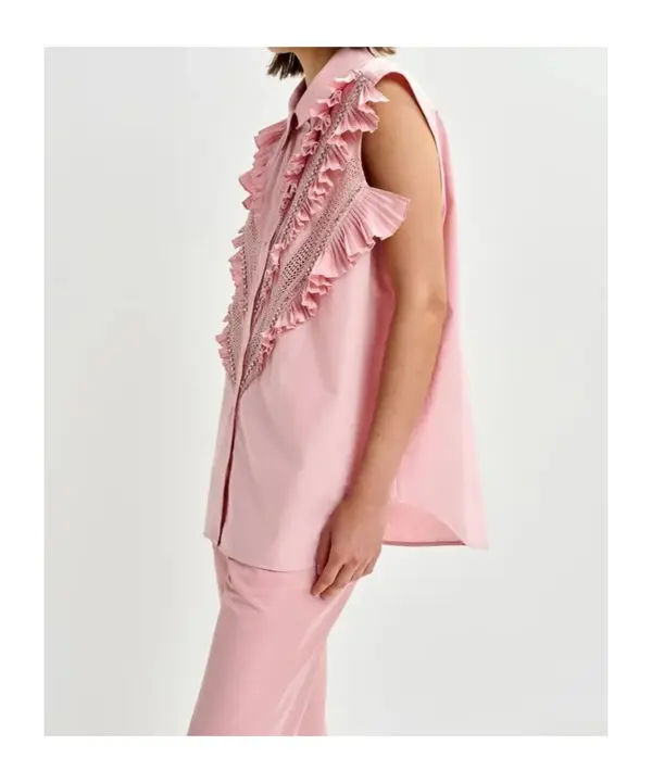 Essentiel Antwerp Ruffled Lace Sleeveless Top