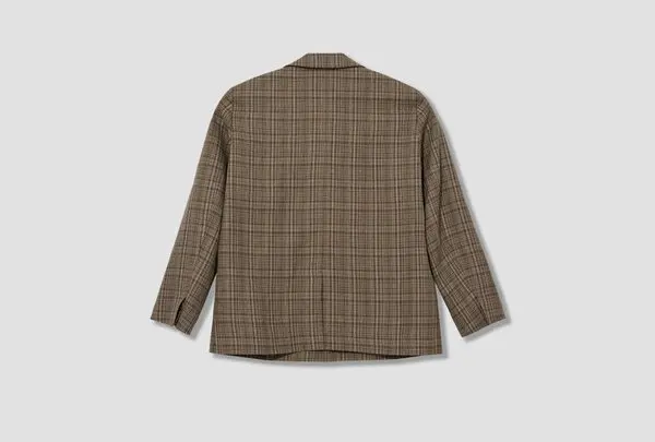 Auralee Plaid Long Sleeve Jacket