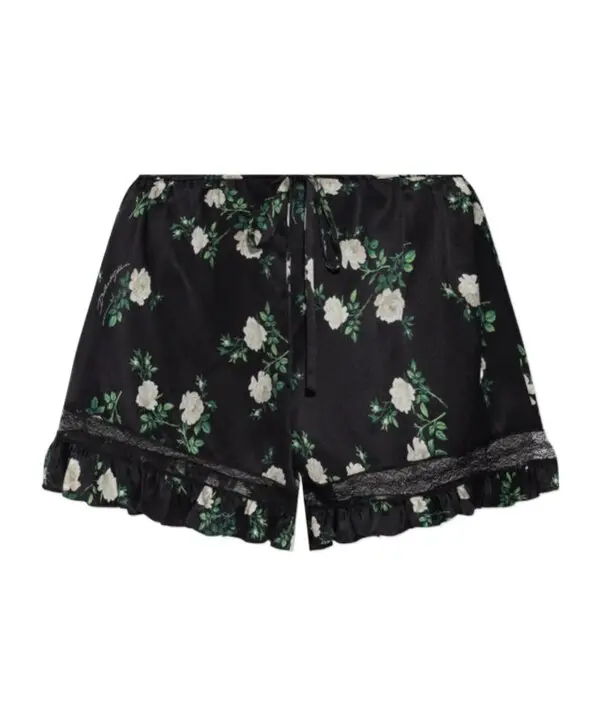 Dolce & Gabbana Floral Print Lace-trimmed Silk Shorts
