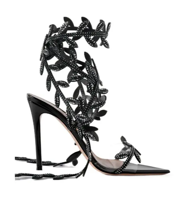 GIANVITO ROSSI Laser-cut Crystal Embellished Vine Sandals