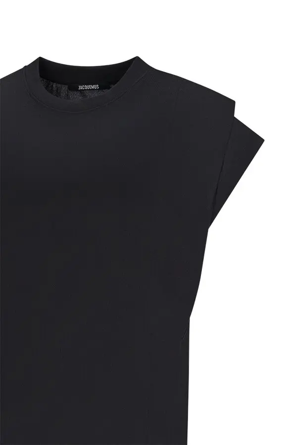 Jacquemus Sleeveless Tank Top With Sculpted Shoulders - Black