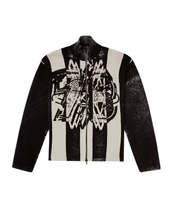 DIESEL® Striped Zip-up Bomber Jacket