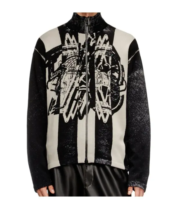 DIESEL® Striped Zip-up Bomber Jacket