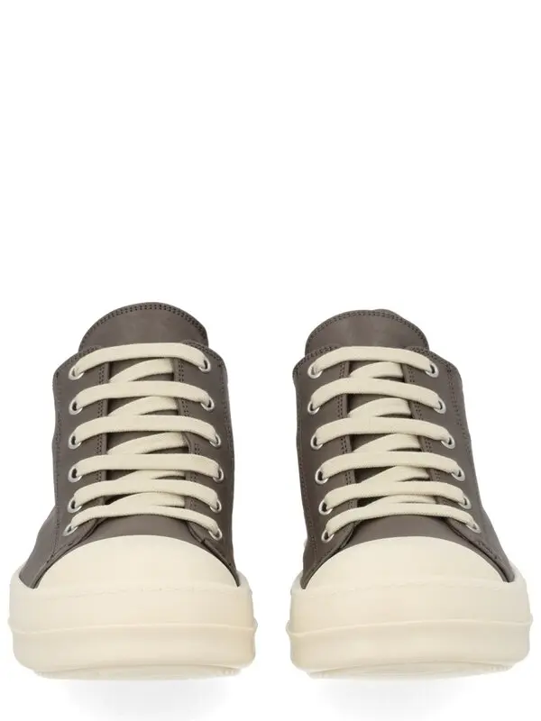 Rick Owens Round Toe Lace-up Sneakers - Grey