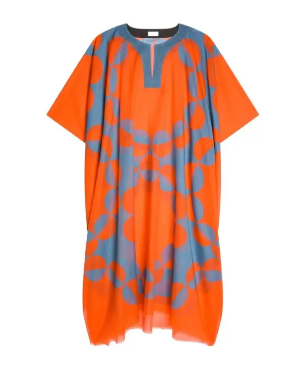 Dries Van Noten Printed Crewneck Kaftan - Orange