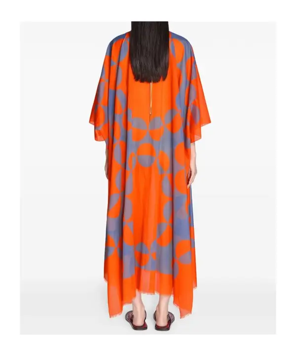 Dries Van Noten Printed Crewneck Kaftan - Orange