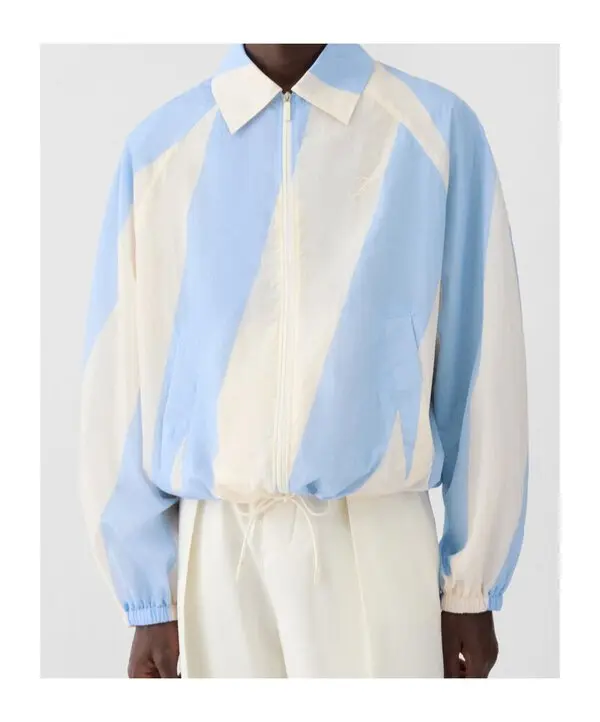 Jacquemus Le Coupe Vent Zip Jacket Diagonal Stripes - Blue