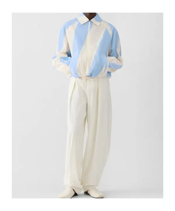 Jacquemus Le Coupe Vent Zip Jacket Diagonal Stripes - Blue