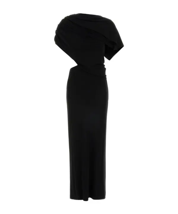 Alberta Ferretti Draped One-shoulder Maxi Skirt Set
