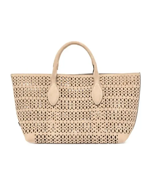 GIANNI CHIARINI Mashup Perforated Tote Bag - Nude