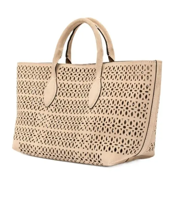 GIANNI CHIARINI Firenze Mashup Perforated Suede Tote Bag