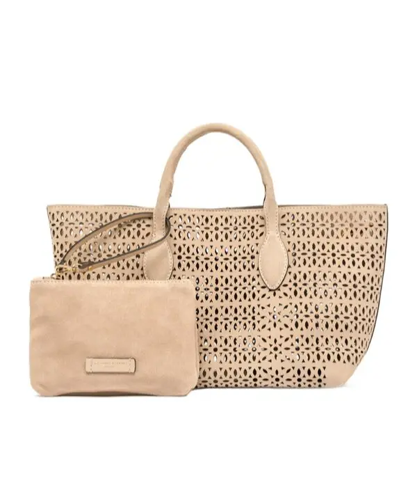 GIANNI CHIARINI Firenze Mashup Perforated Suede Tote Bag