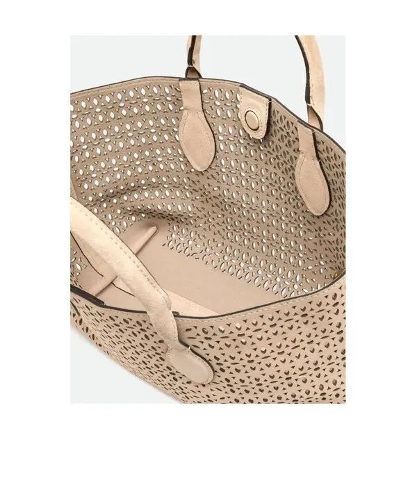 GIANNI CHIARINI Firenze Mashup Perforated Suede Tote Bag