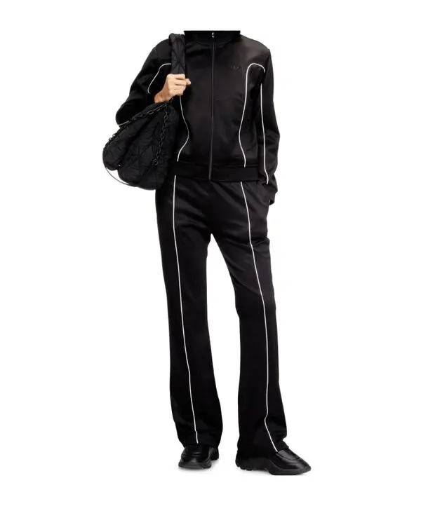 DIESEL® F-locking-od Full-zip Sweatshirt With Contrast Piping And Oval D Embroidery