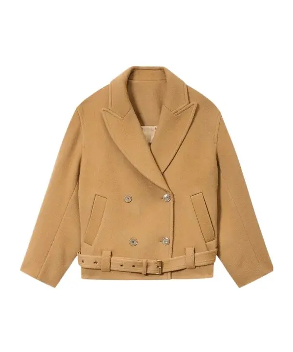Isabel Marant Étoile Belted Wool-blend Felt Coat - Nude