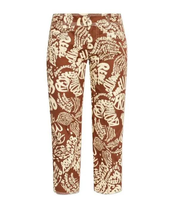 Dsquared2 Cropped Printed Jeans - Nude