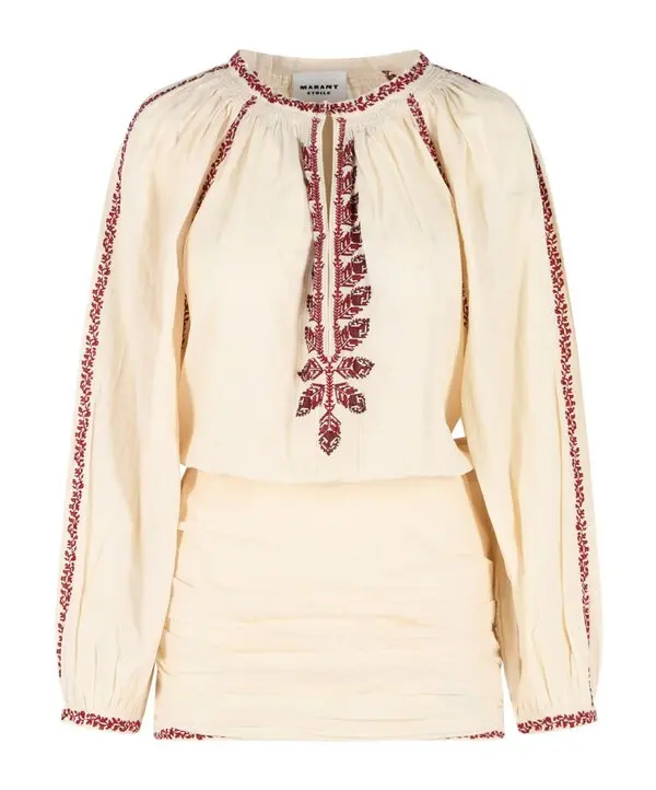 Isabel Marant Étoile Ludy Embroidered Mini Dress - Ivory