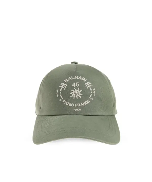 Balmain Logo Embroidered Baseball Cap - Green