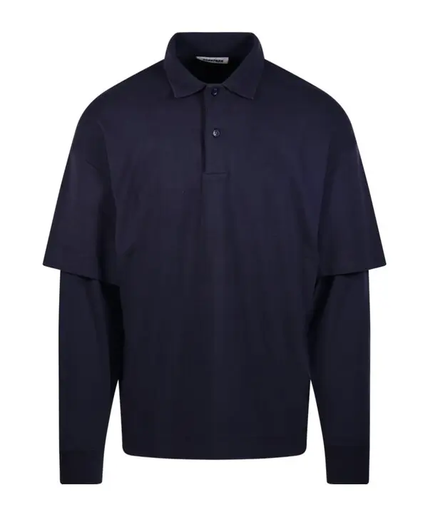 DARKPARK Long-sleeved Layered Polo Shirt - Black