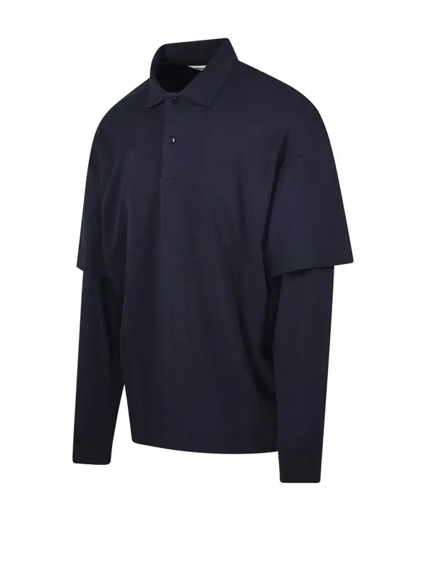 DARKPARK Long-sleeved Layered Polo Shirt - Black