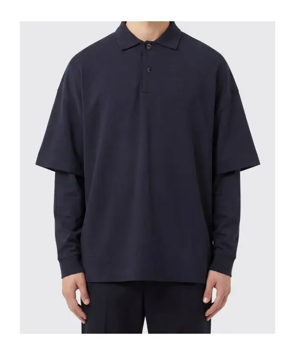 DARKPARK Long-sleeved Layered Polo Shirt - Black
