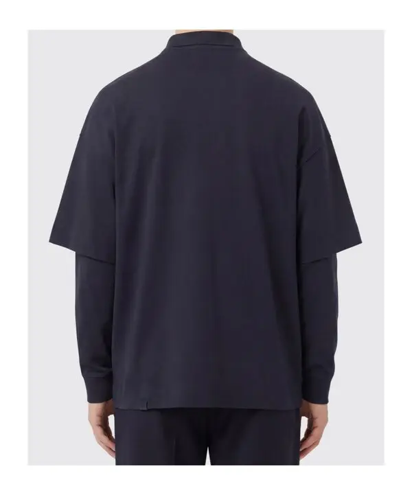 DARKPARK Long-sleeved Layered Polo Shirt - Black