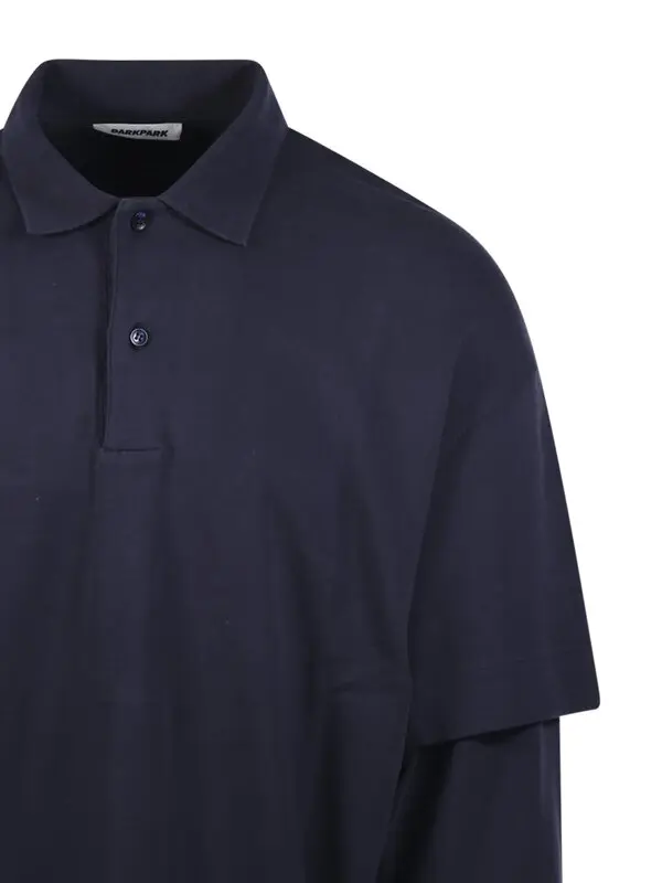 DARKPARK Long-sleeved Layered Polo Shirt - Black