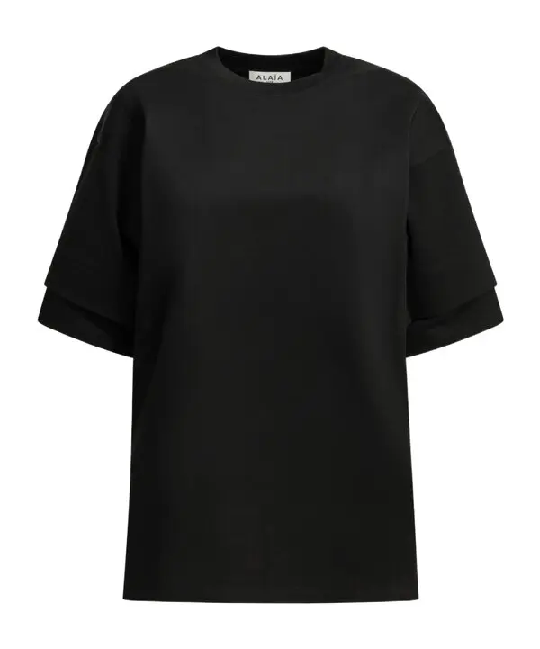 Alaïa Double Sleeve Crew Neck T-shirt - Black
