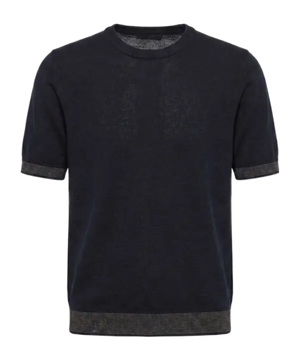 Peserico Short-sleeved Crewneck Knitted Jumper - Black