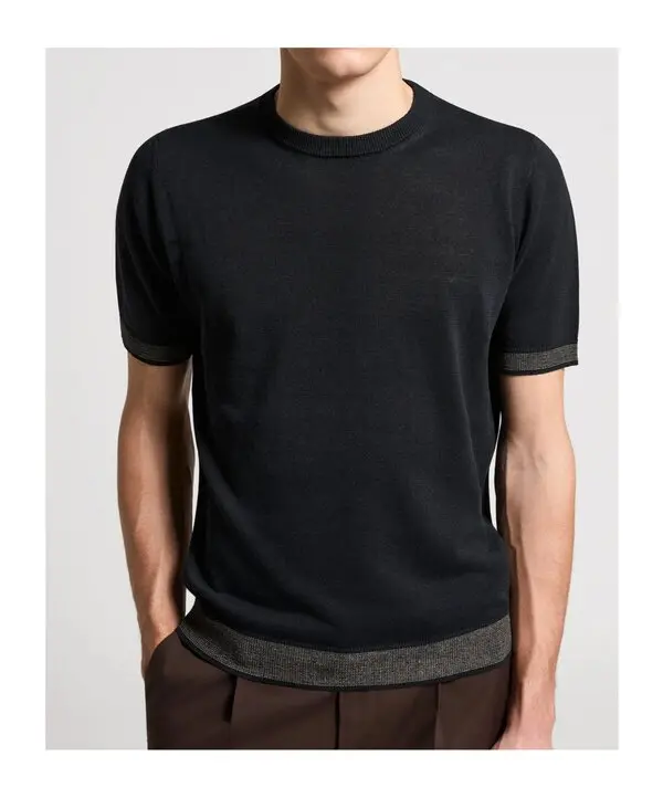 Peserico Short-sleeved Crewneck Knitted Jumper - Black